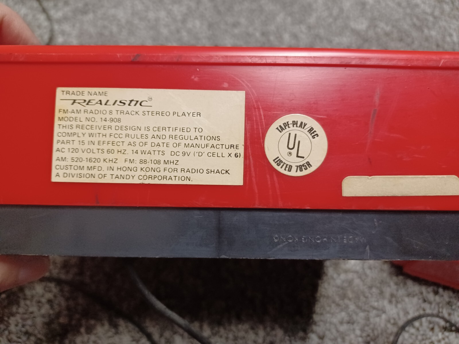 VINTAGE REALISTIC 8 TRACK STEREO PORTIPLAY CARTRIDGE PLAYER RADIO 14 ...