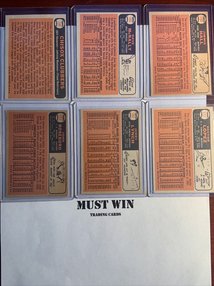1966 Topps Baseball Semi-Stars and Commons 101-199 ( $1.49-$5.99 Pick ...