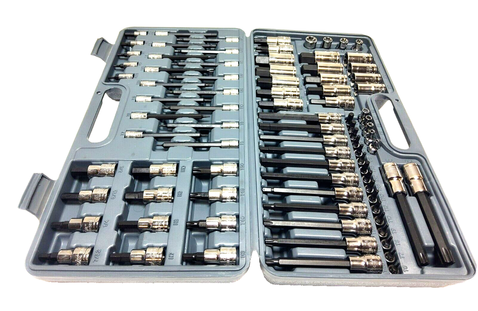 NEW Blue-Point 1/4" 3/8" 1/2" driv 87pc TORX Hex Bit Socket driver Set ...