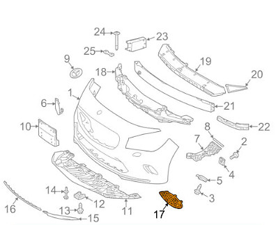 NEW MERCEDES BENZ CLA C117 FRONT BUMPER LEFT GRILLE COVER A1178852300 ...