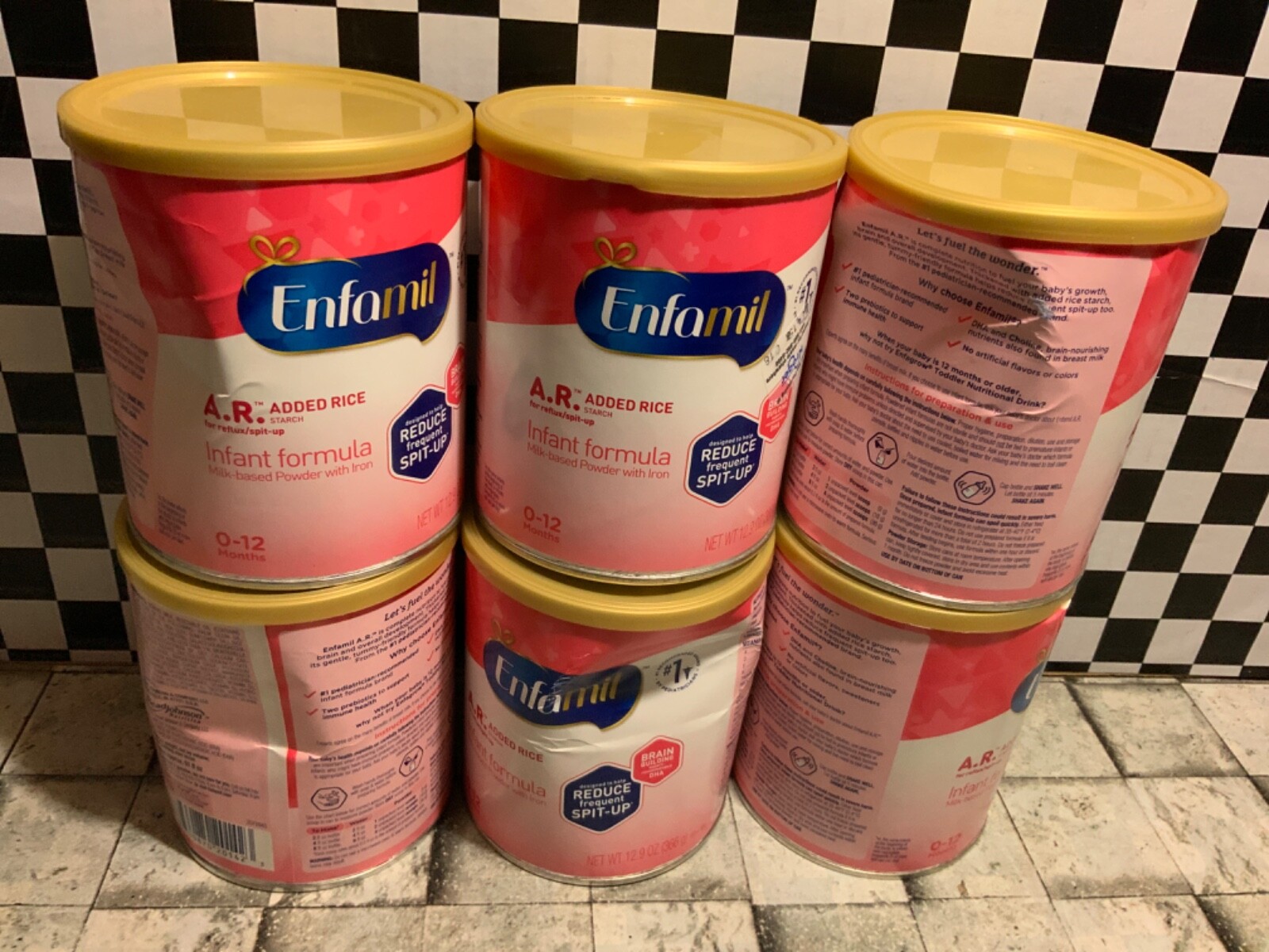 enfamil ar infant baby formula (12.9 oz X 6 cans) 11/2024 D ...
