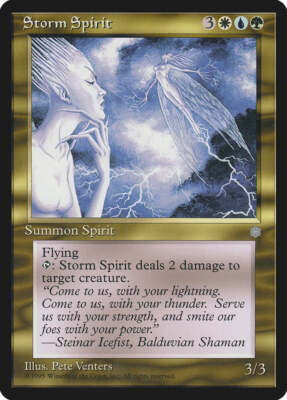 Storm Spirit Ice Age PLD White Blue Green Rare MAGIC GATHERING CARD ...