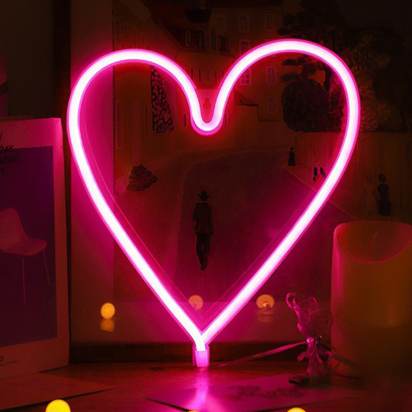 Led Neon Light Low Power Consumption Shock-proof Confession Love Heart ...
