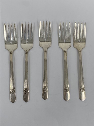 SIMEON L & GEORGE H ROGERS COMPANY ONEIDA LTD SILVER ROSE SALAD FORK ...