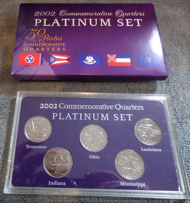 2002 Statehood Quarters Platinum Edition – 5 Coin Commemorative Set | eBay