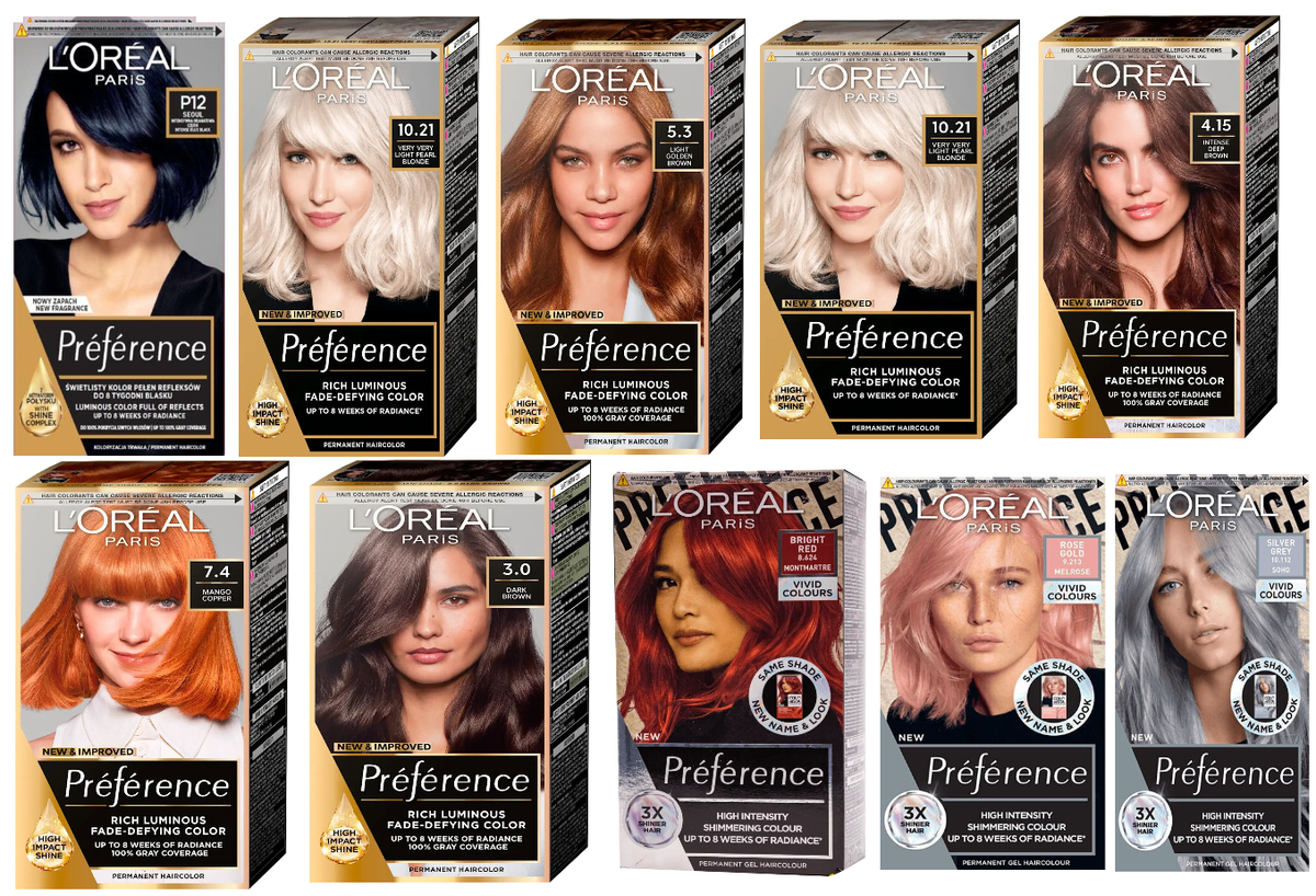 L Oreal Paris Preference Hair Color Chart - Infoupdate.org