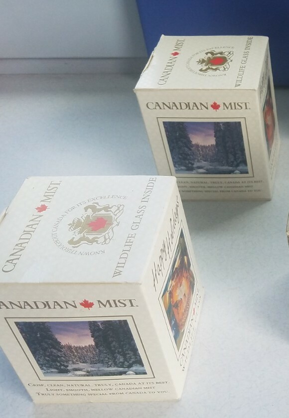 Set 6 Canadian Mist Wildlife Rocks Whiskey Glasses Canadian Geese/Moose ...