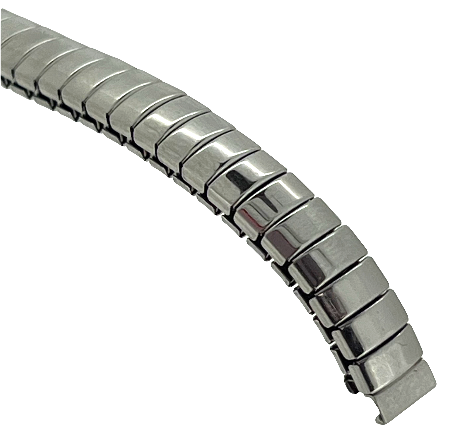 Classic 6mm Polished Silver Stainless Steel Expanding Watch Strap ...