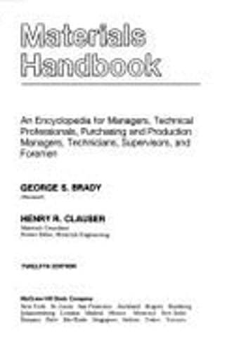 Materials Handbook: An Encyclopedia for Managers, Technical ...