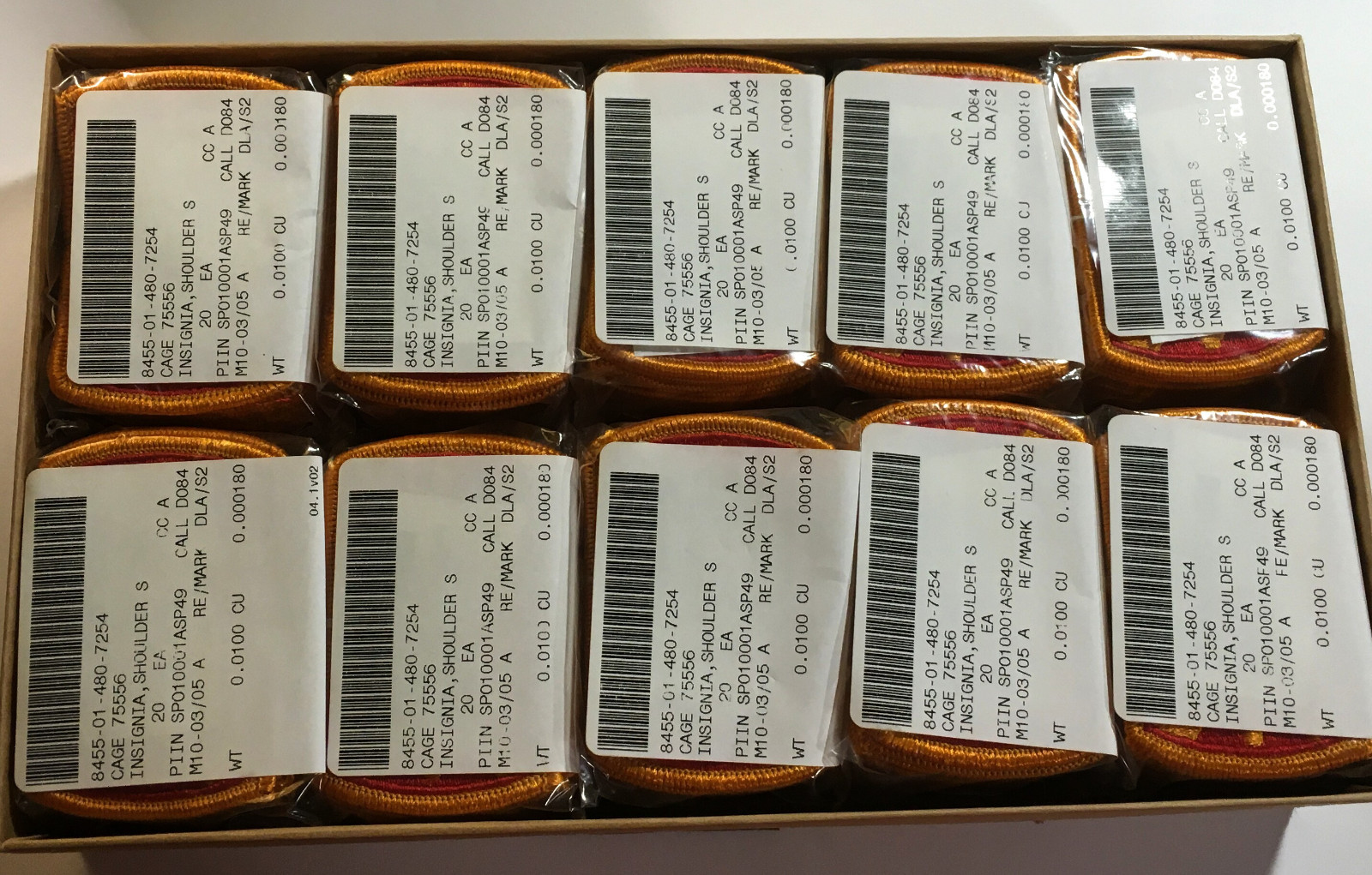 Final closeout 54th Field Artillery Brigade patches Full Box of 200 ...