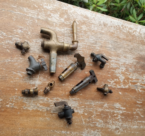 Brass Petcock Etc. Valve Lot Spigot Drain Hit And Miss Steam Punk-Vtg ...