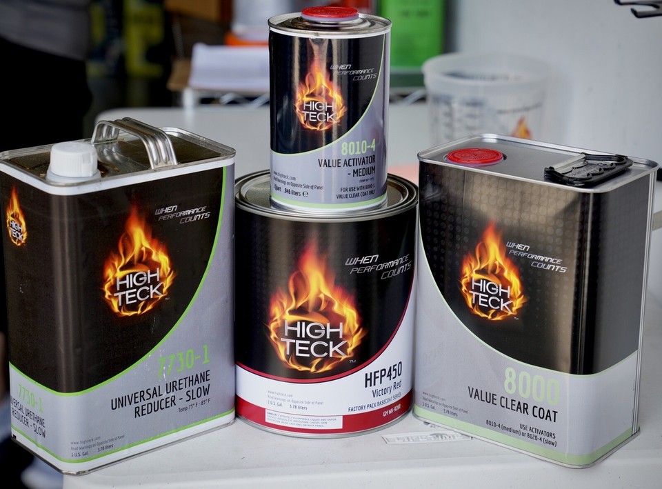 High Teck Victory Red Basecoat Paint, Reducer, Clearcoat Gallon Kit! GM ...