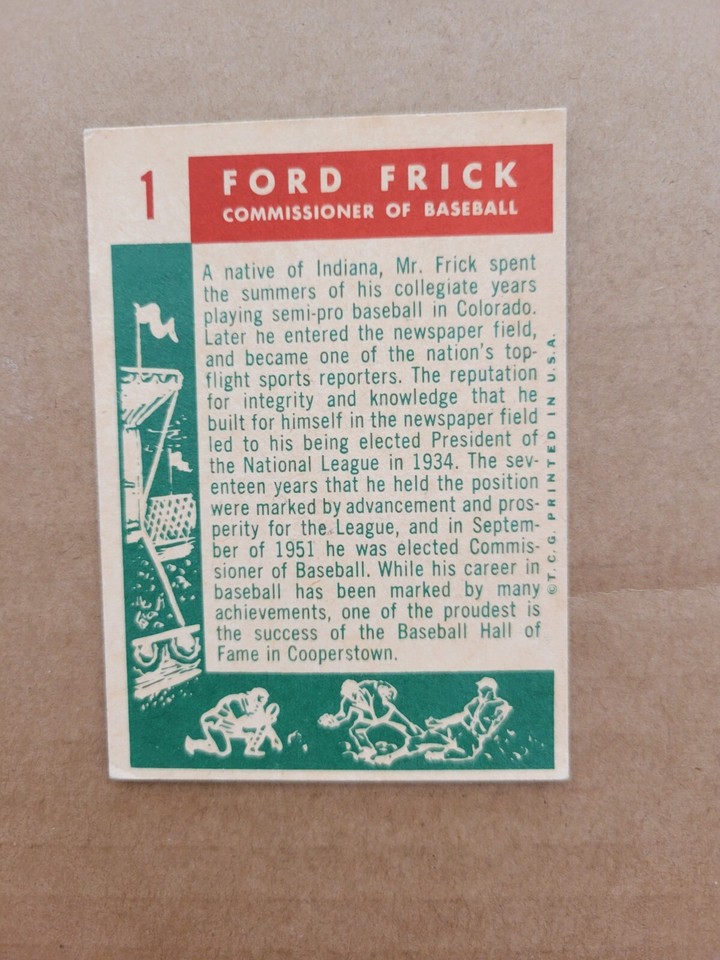 1959 topps Ford Frick card no. 1 | eBay