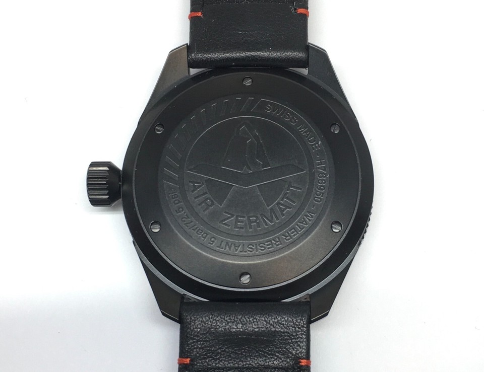 Hamilton Khaki Air Zermatt Black Dial Band Strap Red Rotating Bezel ...