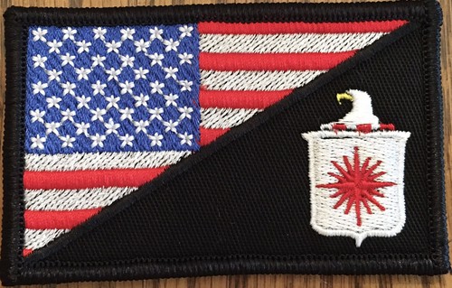 US CIA Flag Patch 3.5 X 2 Inch Hook And Loop - Red White Blue / Black ...