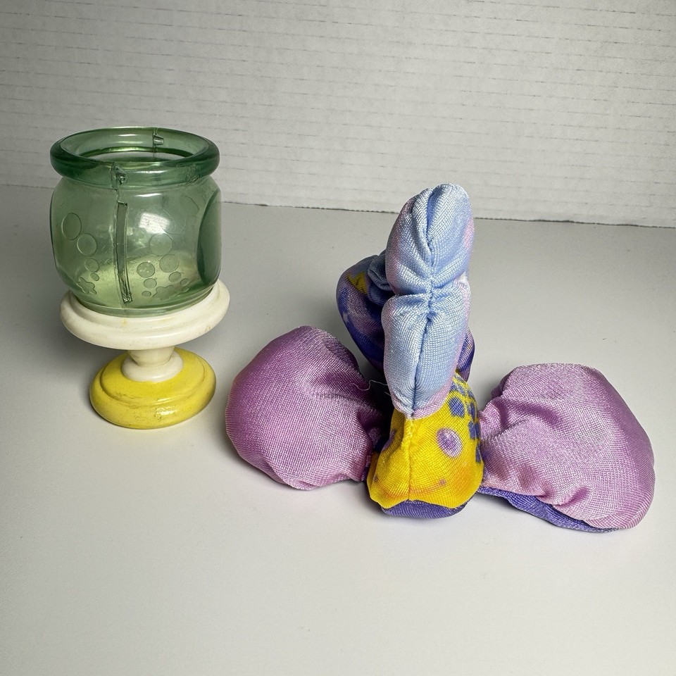 Vtg 1987 Fisher Price SMOOSHEES Critter Cuddlers Purple Blue SQUISH ...