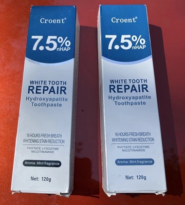 Lot of 2 Tubes Croent 7.5% nHAP White Tooth Repair Hydroxyapatite ...
