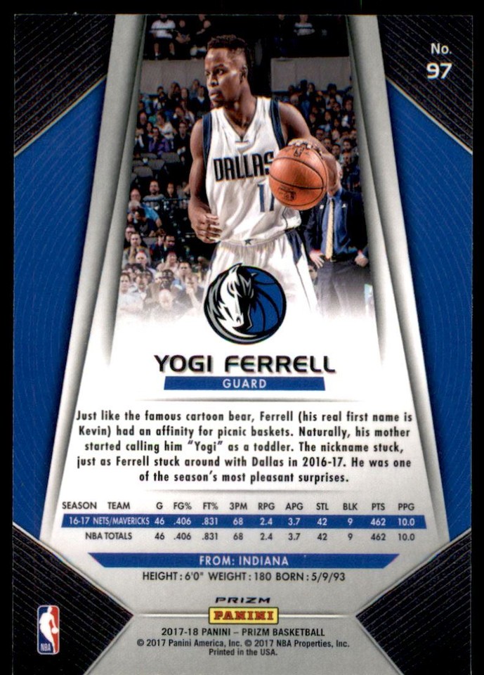 2017-18 Panini Prizm Prizms Ruby Wave #97 Yogi Ferrell | eBay