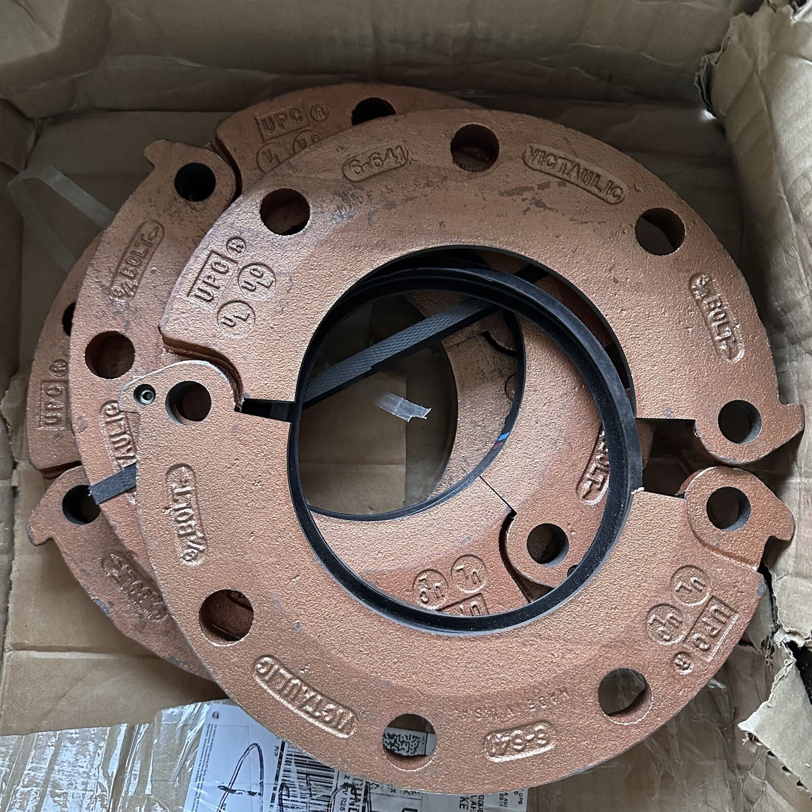 3-PACK ADAPTER VICTAULIC VIC-FLANGE 6-641 COPPER DUCTILE IRON 6 ...