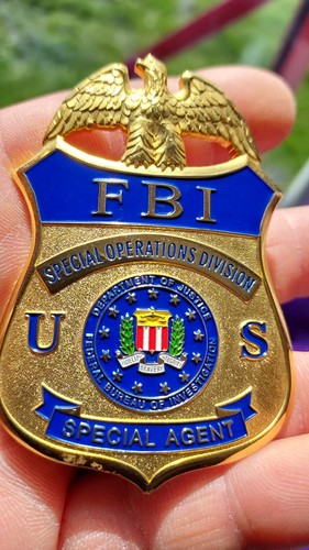 Badge Insigne FBI Special Agent Special Operations Division Métal 63 Gr ...