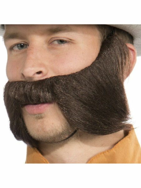 Brown Biker Wolverine Mutton Chops Civil War Costume Beard Moustache ...