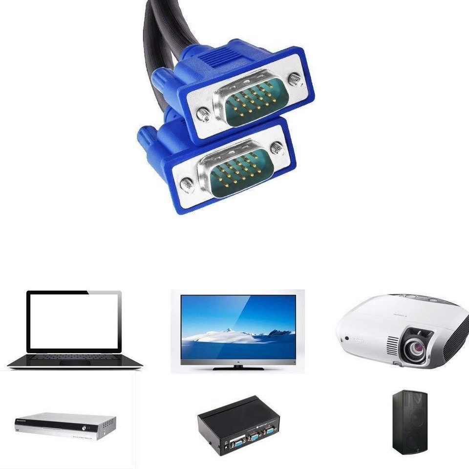 XVIM iVGA to VGA Cable Male To VGA 1.5m SVGA Monitor Extension Cord ...