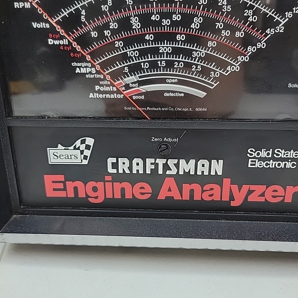 VTG Sears Craftsman Engine Analyzer 28-21040 With Accessories In Box ...
