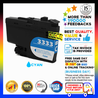 1x NoN-OEM LC3333 LC-3333 Cyan Ink Cartridge For Brother MFC-J1100dw ...