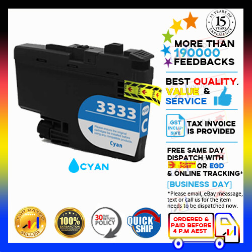 1x NoN-OEM LC3333 LC-3333 Cyan Ink Cartridge For Brother MFC-J1100dw ...