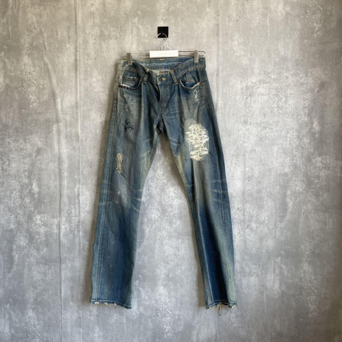 Edwin 503 vintage distressed studded skull denim pants 30 Unused From ...