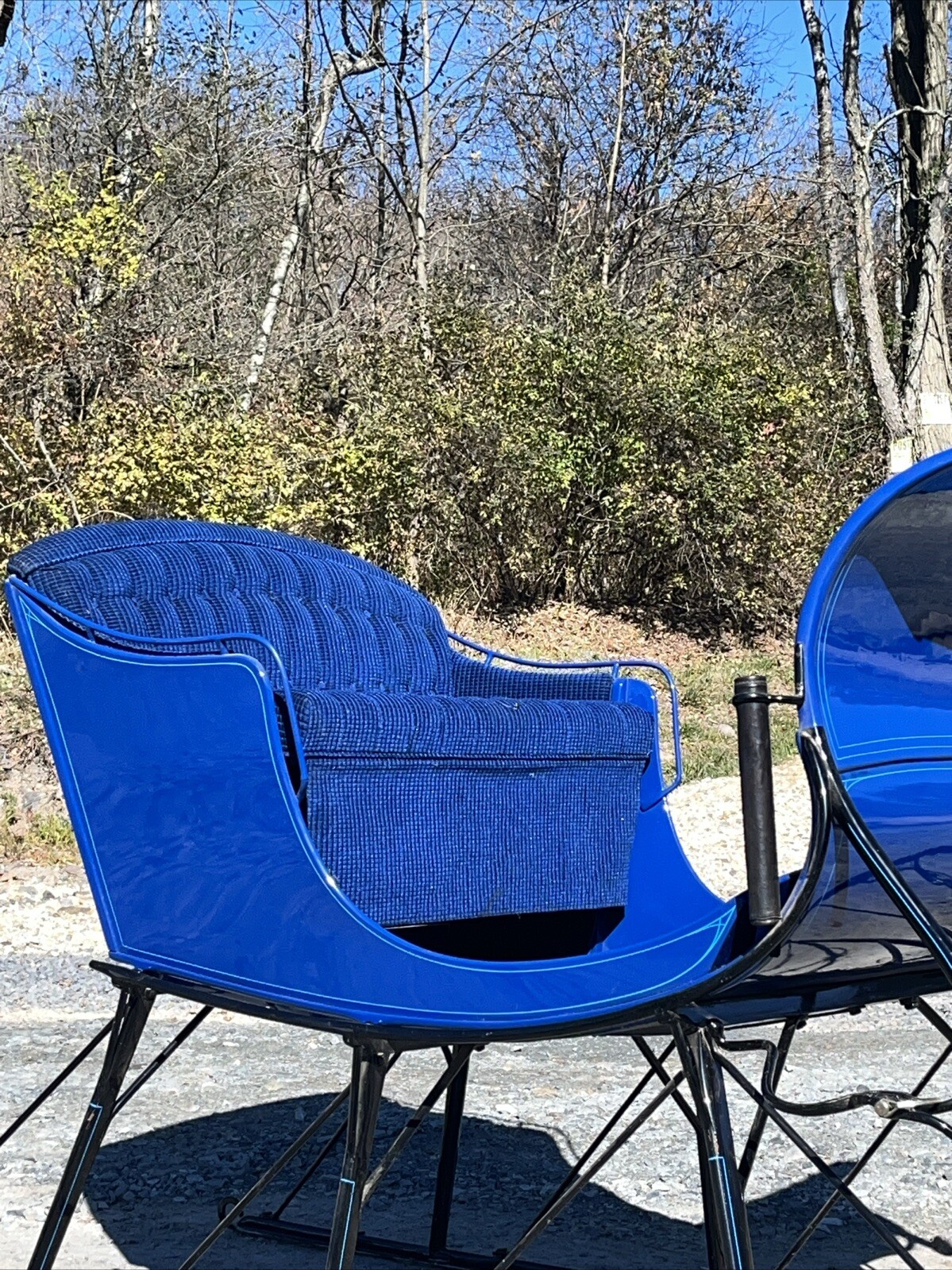 Antique Blue Restored Portland Cutter Sleigh With Shafts, Horse Drawn ...