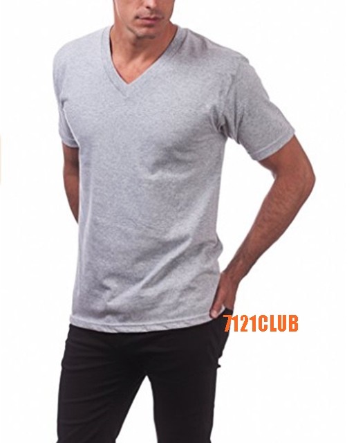 PRO CLUB MEN V NECK T SHIRT CAMO TEE PROCLUB PLAIN SHORT SLEEVE BIG ...