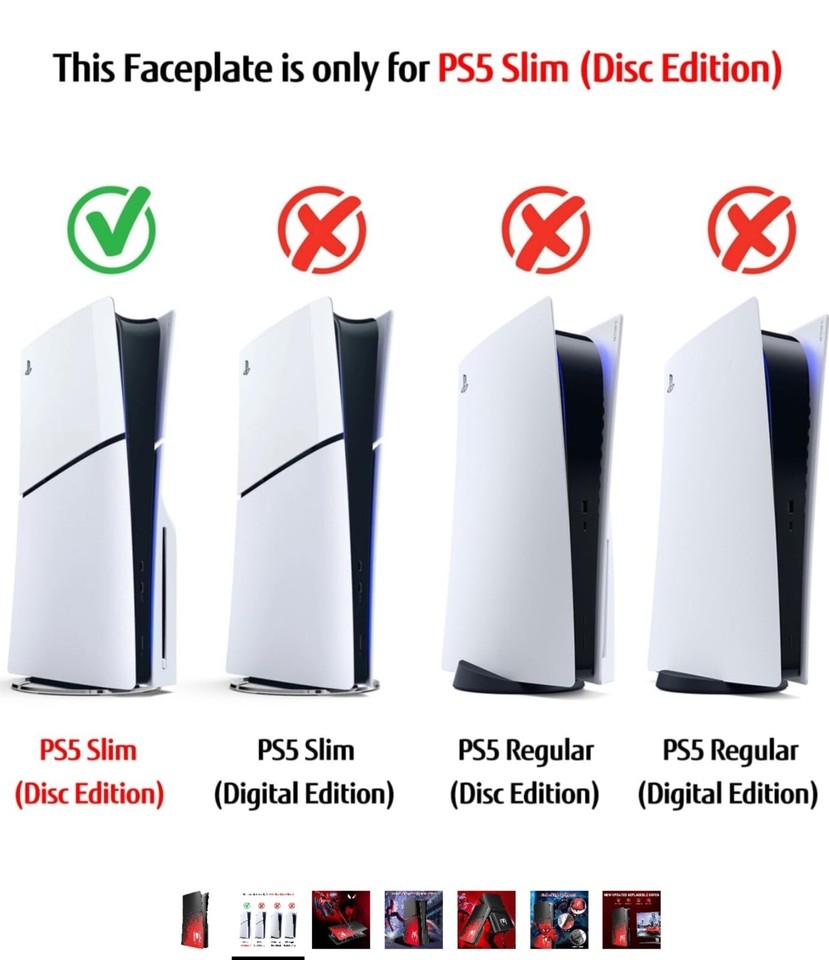 Gray PS5 Slim Faceplate Cover Plate Shell - PlayStation 5 Disc Version ...