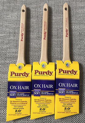 PURDY 2" ANGLED PAINT BRUSH OX HAIR/WHITE BRISTLE EXTRA SOFT - 3PCS | eBay