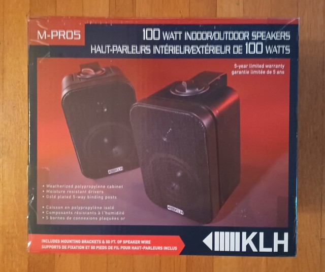 KLH M-pro5 Indoor Outdoor 100 Watt 2 Speaker System for sale online | eBay