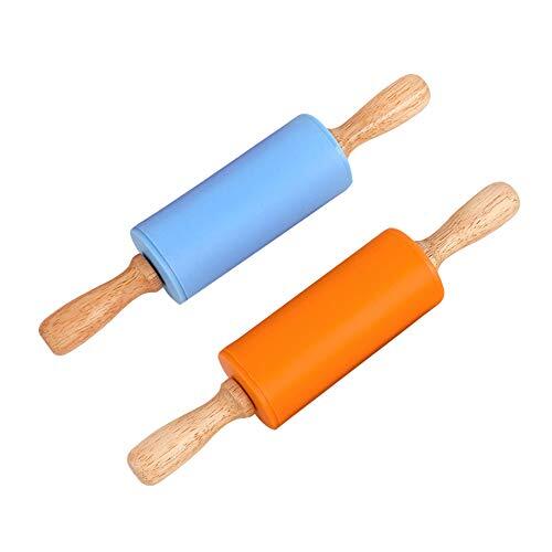 9 Inch Mini Rolling Pin 2 Pcs Wooden Handle Rolling Pin For Kids Dough ...