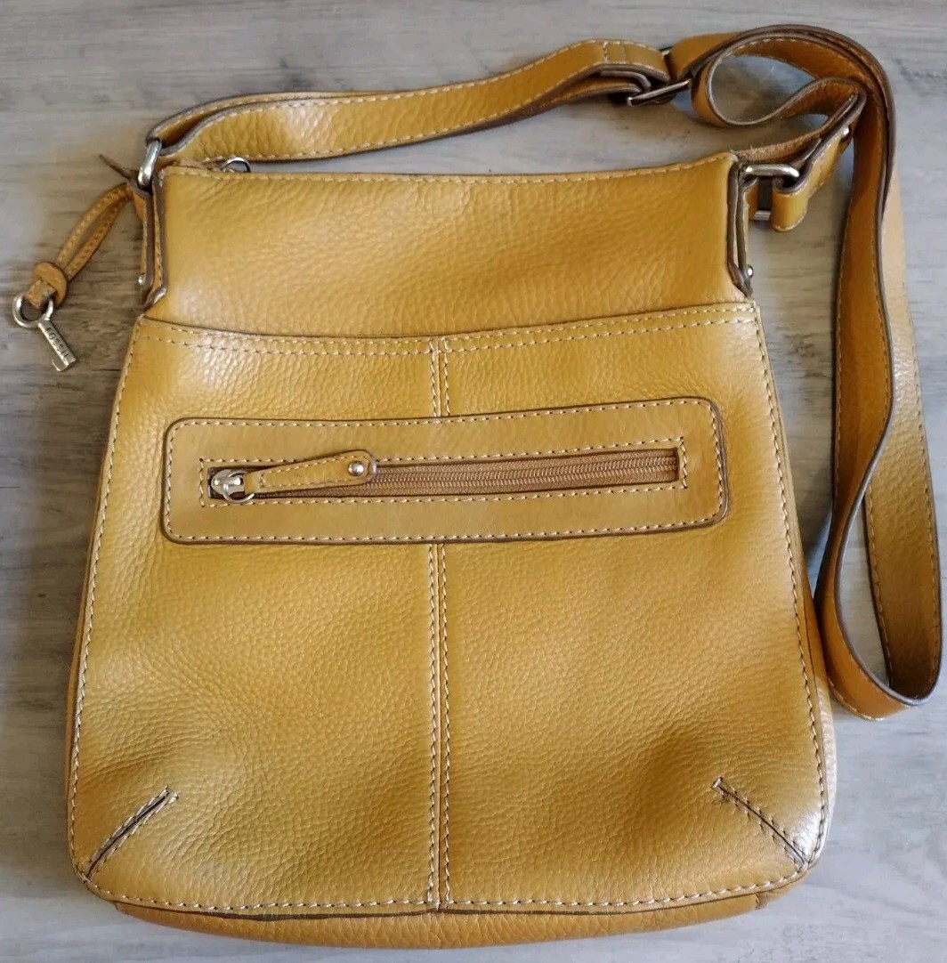 FOSSIL Cognac Pebbled Leather Crossbody Messenger Bag… - Gem