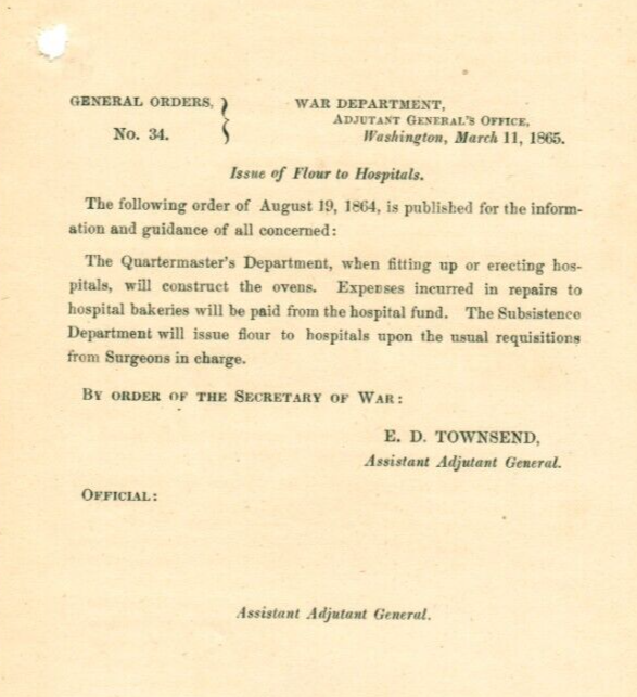 CIVIL WAR authentic 1865 General Order #34 Union Army Edwin Stanton E D ...