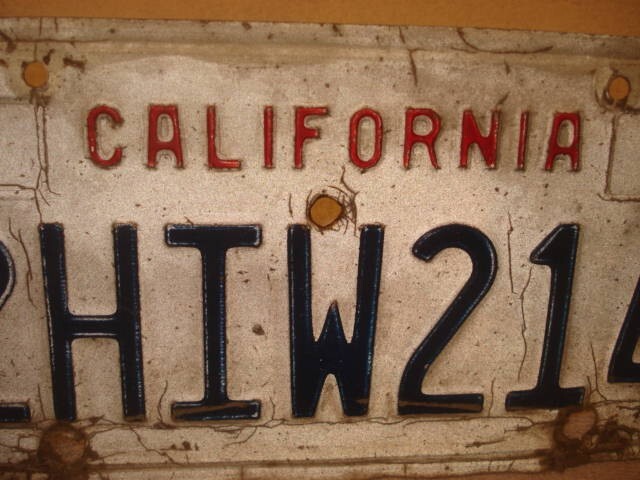 Pair of California License Plates 2HIW214w/2006 Tag w/Road Rage Bullet ...