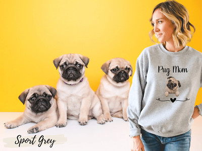 Pug Mom Sweatshirt,Pug Mama, Pug Mom, Pug Mom Gift,Pug Lover Gift,Gift ...