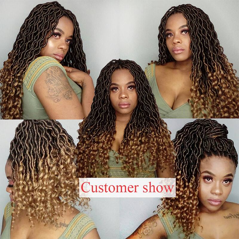 US Real Long Goddess Faux Locs Crochet Hair Braids Hair Extensions Real ...
