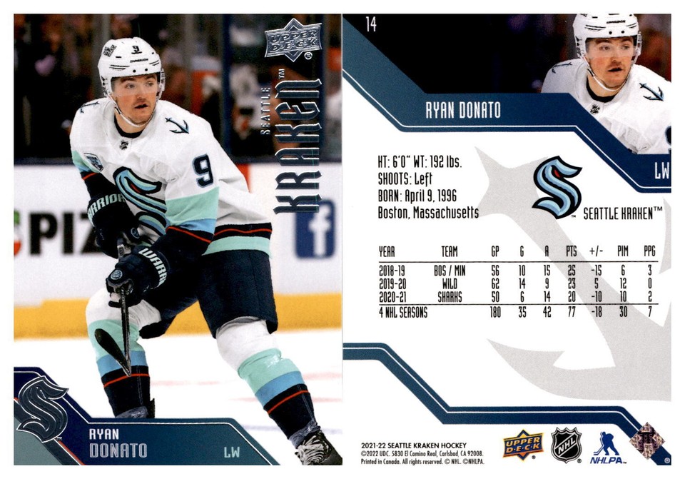 2021-22 Upper Deck Seattle Kraken Box Set Single Fill Complete Pick ...