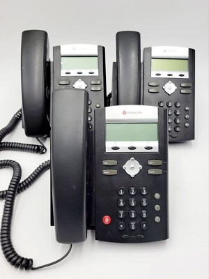 Set Of 3 - Polycom SoundPoint IP 331 VoIP Business Phones w/ Base | eBay