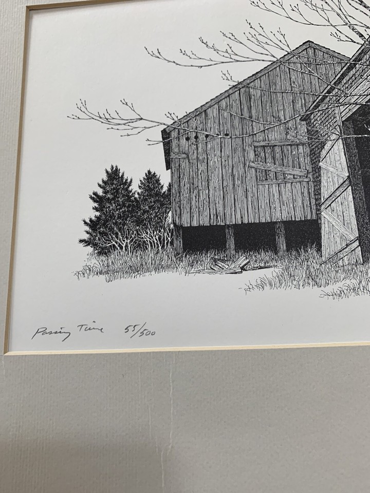 Vintage Framed and Matted Offset Lithograph by Merrill Gogan ~ "Passing ...