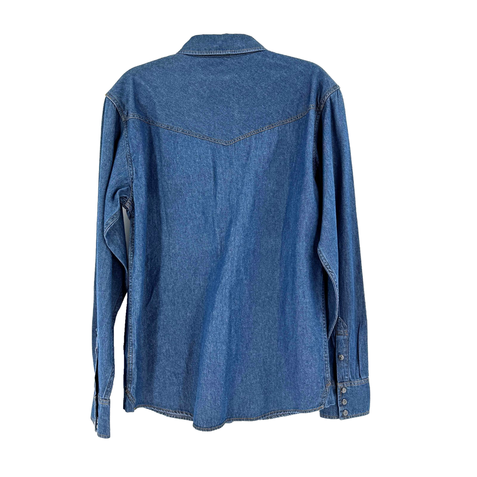 Blue Ranchwear Chambray Denim Pearl Snap Shirt Men's Med Landman ...