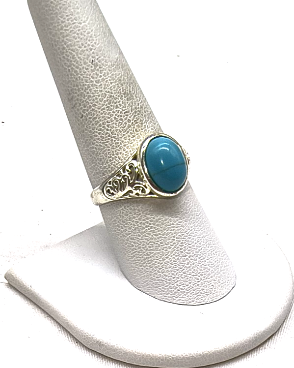 Lovely Marked, Tested 925 Sterling Silver, Blue Howlite Ring, Size 9 ...