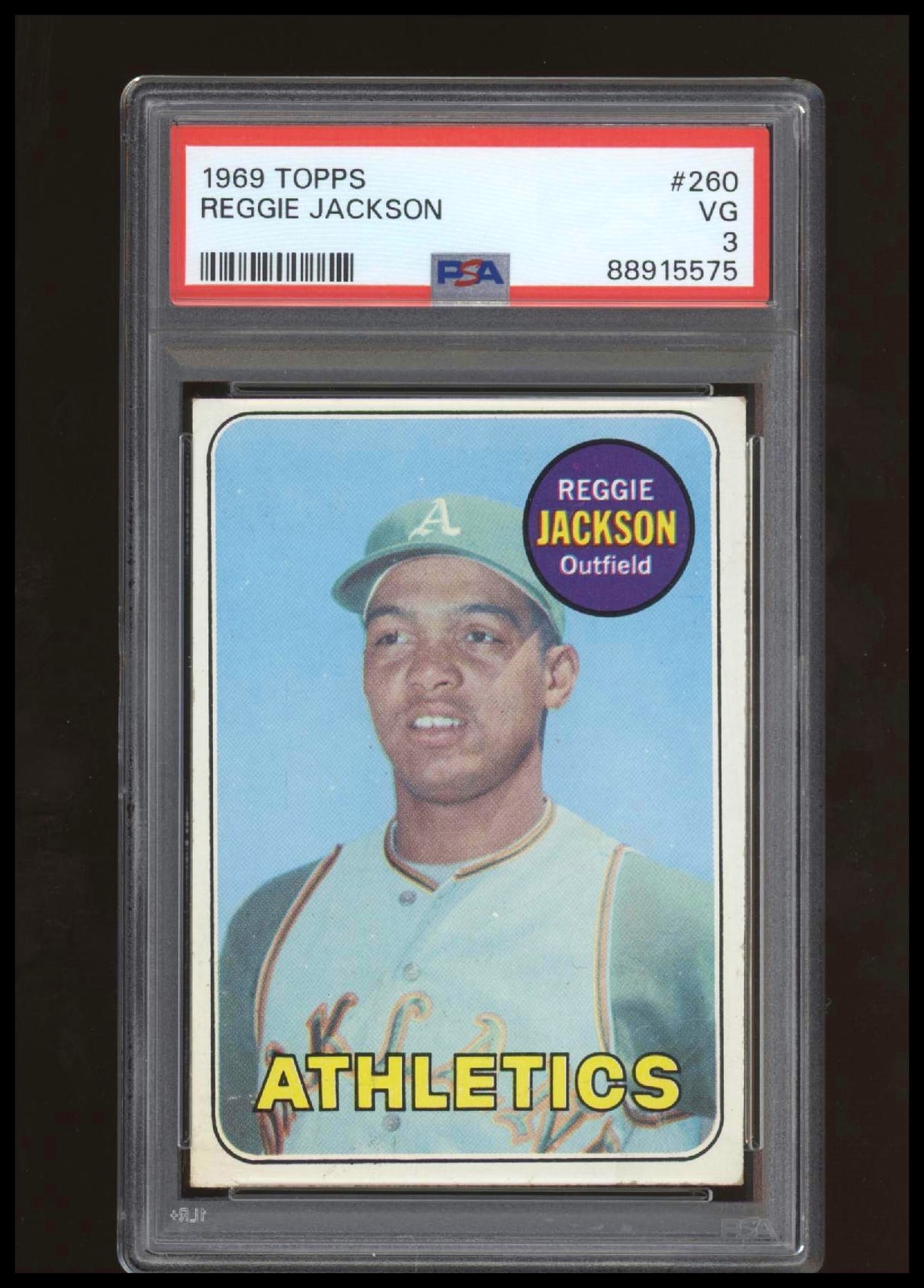 1969 Topps #260 Reggie Jackson Rookie Card RC Oakland Athletics PSA 3 ...