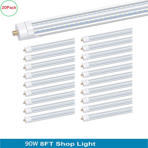 20PCS 90W 8 Foot Led Shop Light T8 T12 Single Pin FA8 8FT LED Tube ...