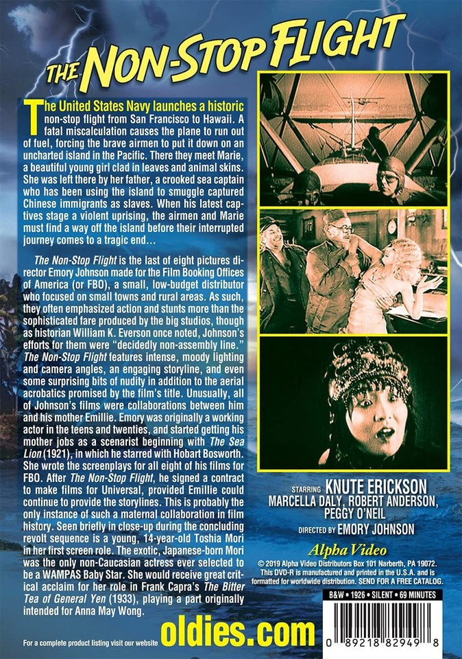 The Non-Stop Flight (Silent) (DVD) Knute Erickson Marcella Daly Robert ...
