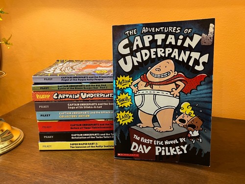 Mixed Lot of 8 CAPTAIN UNDERPANTS Books + Super Diaper Baby Book - 6 ...